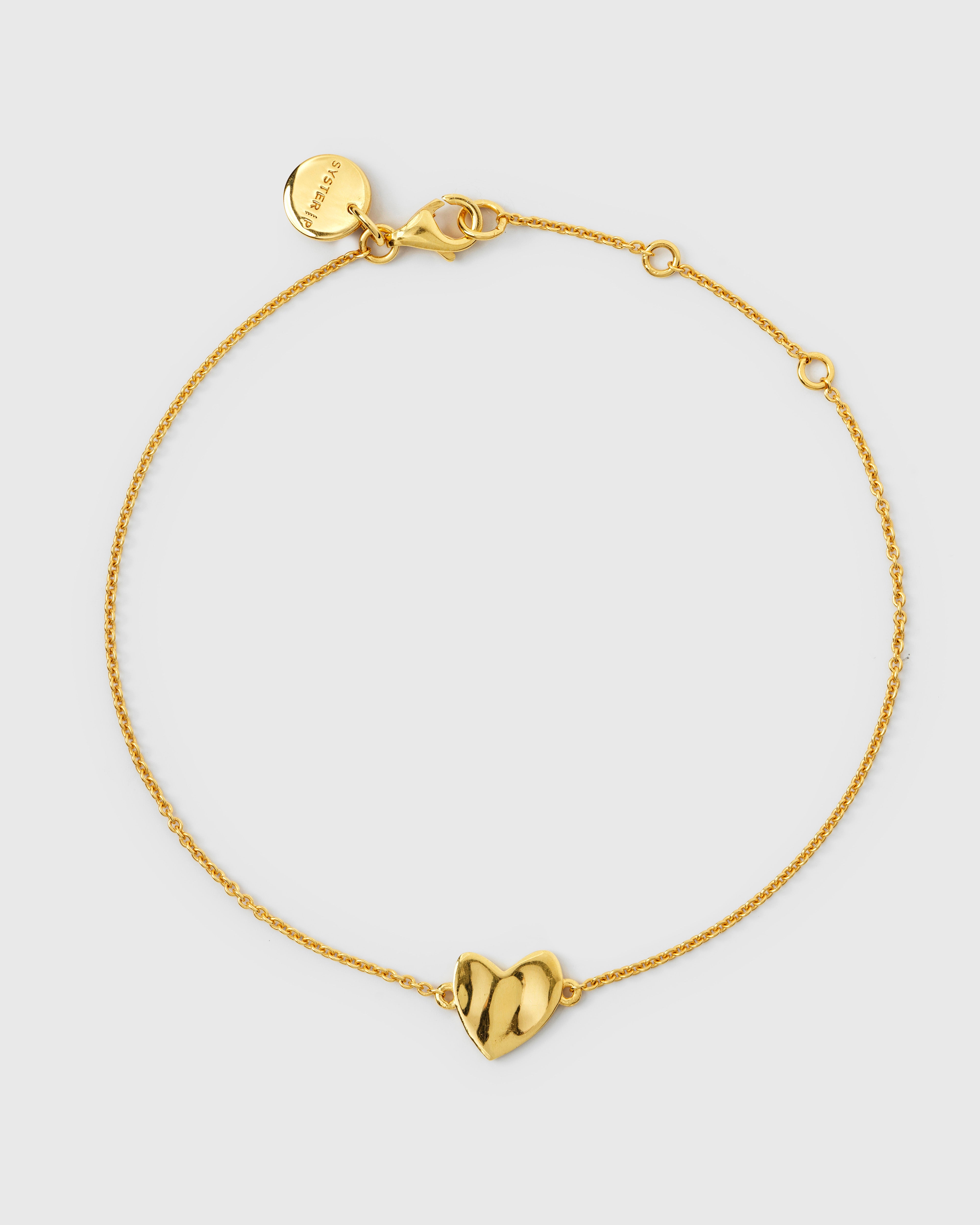 Friends Heart Bracelet Gold - Hjärtarmband, guldpläterat från Syster P